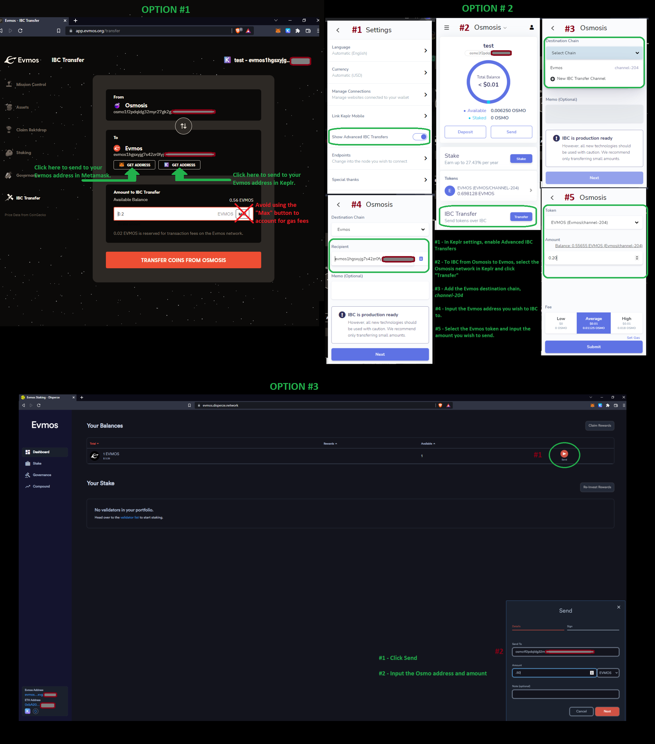 EVMOS IBC transfers not working? : r/EVMOS