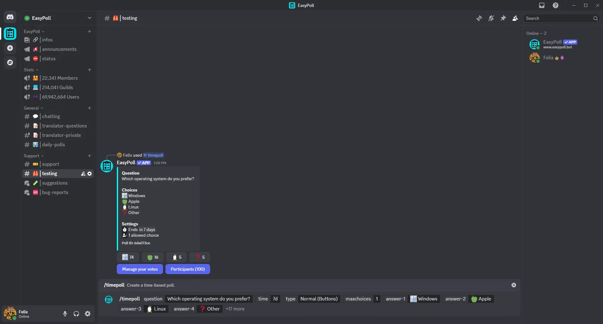EasyPoll | Discord App Directory