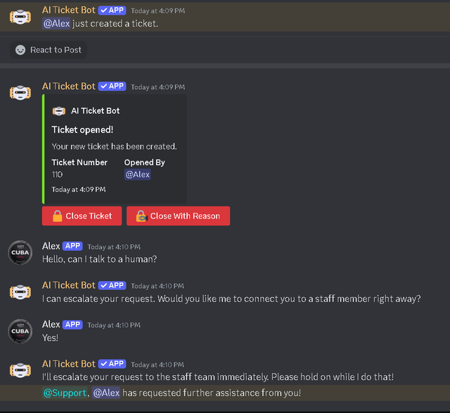 AI Ticket Bot | Discord App Directory