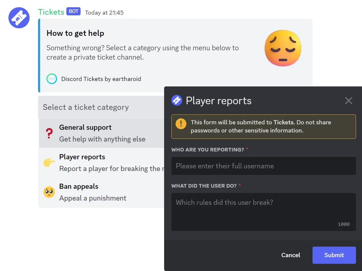 Tickets | Discord App Directory