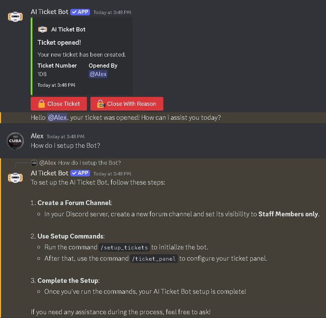 AI Ticket Bot | Discord App Directory